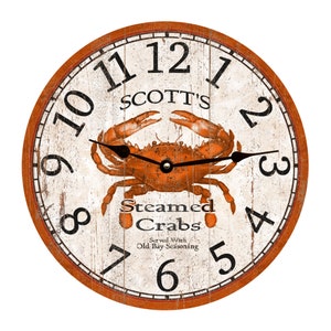 Crab Clock- Personalized Crab Clock - Etsy
