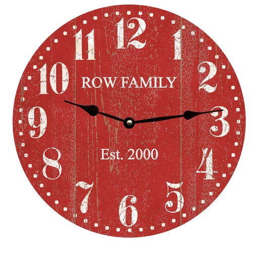 Personalized Red Clock Barn Red Clock | Etsy