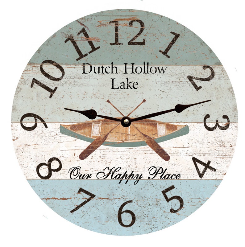 Personalized Canoe Lake Clock Our Happy Place Clock - Etsy