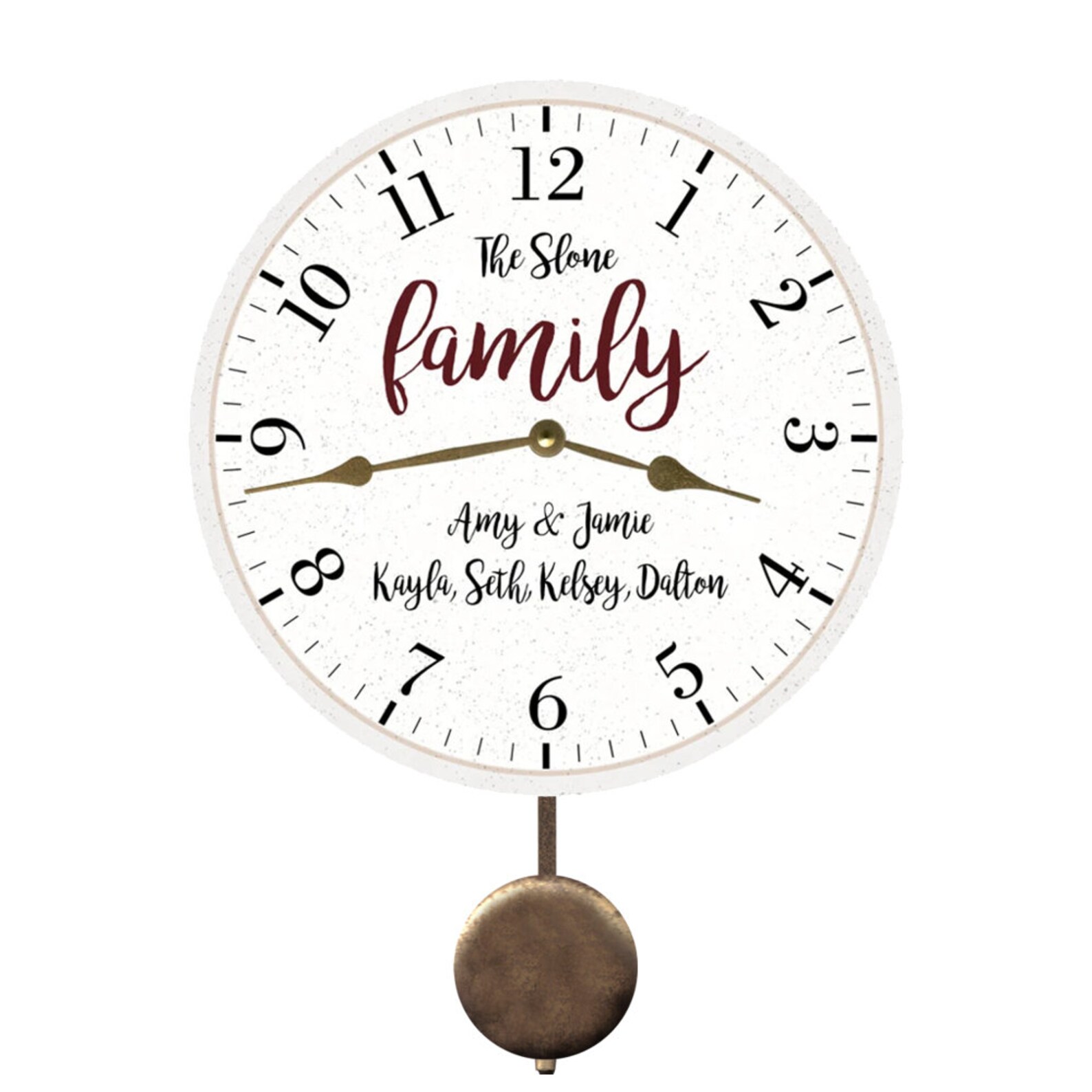 Family Name Clock Personalized White Family Name Clock - Etsy