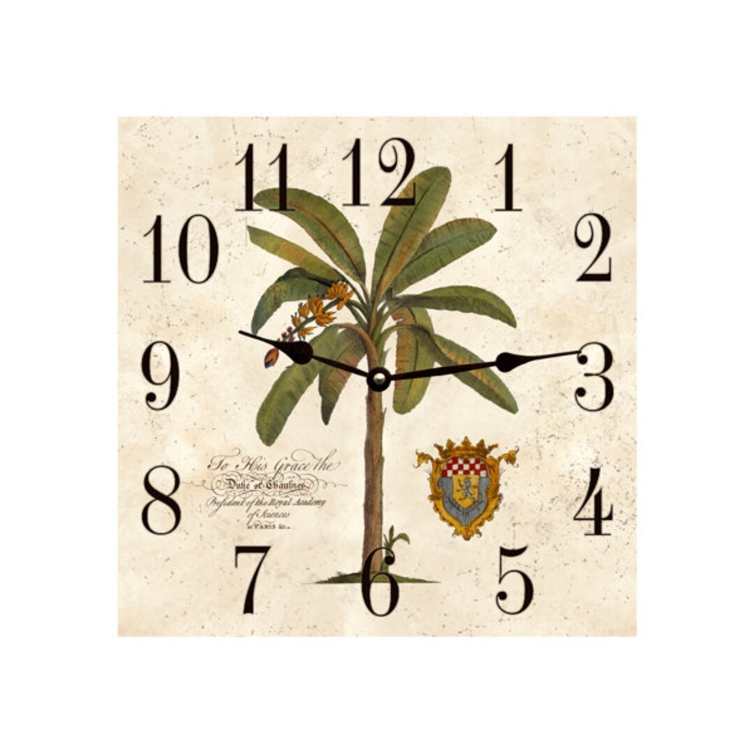 Rustic Square Palm Tree Clock - Etsy
