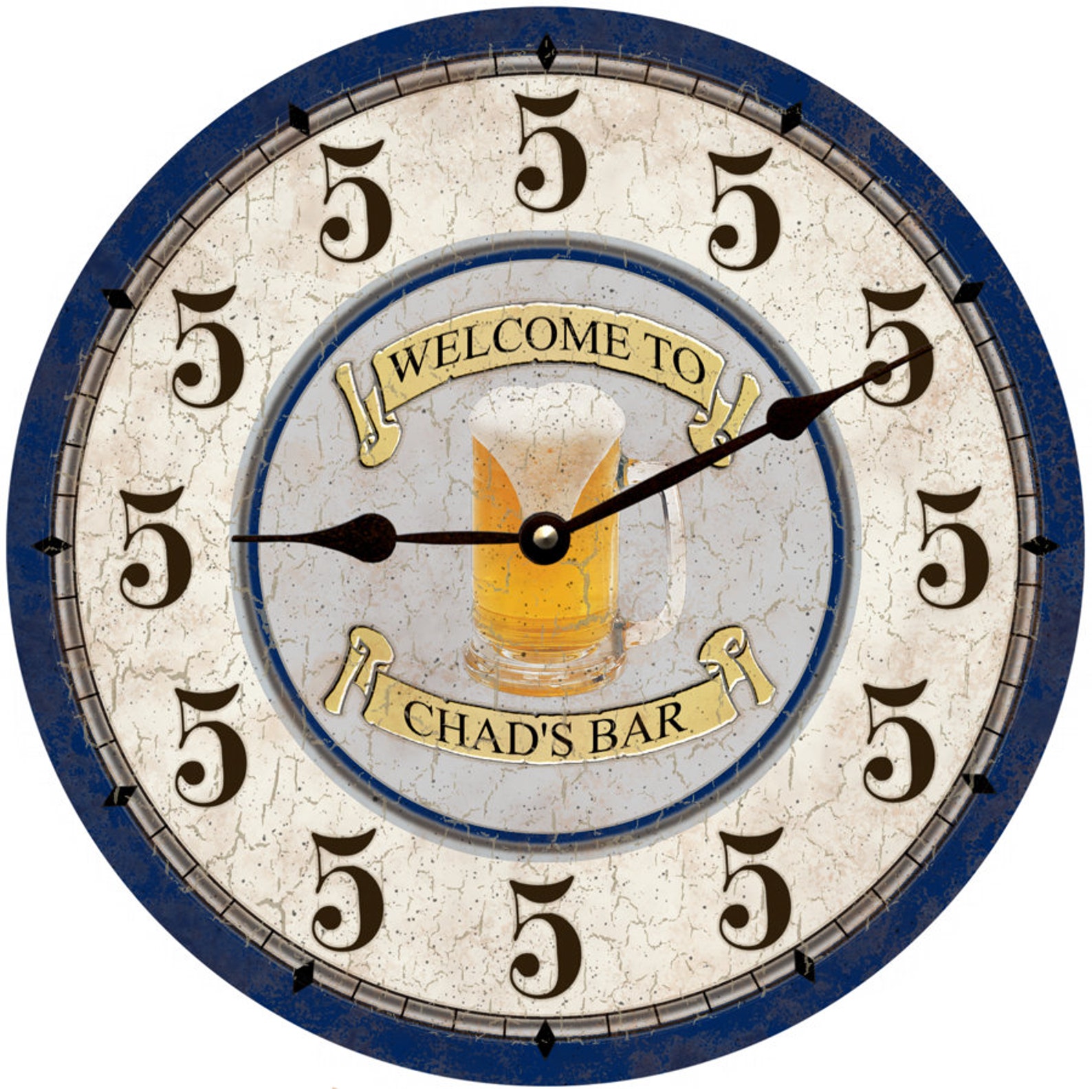 Beer Thirty Clock Personalized Bar Clock Five O'clock | Etsy