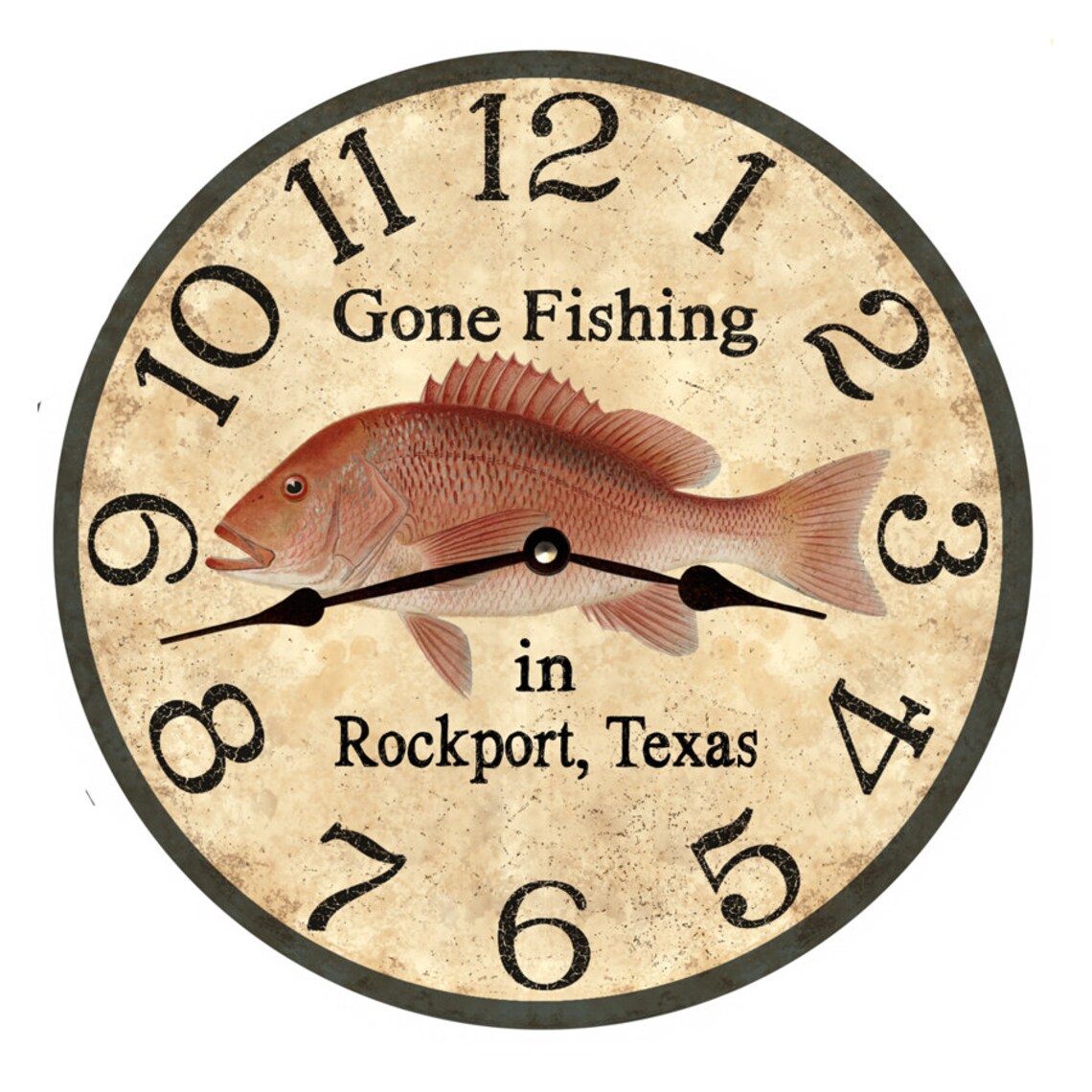 Personalized Fishing Wall Clock Red Snapper Fish Clock Ocean - Etsy