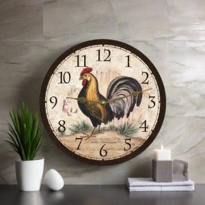 Rustic Rooster Wall Clock - Etsy
