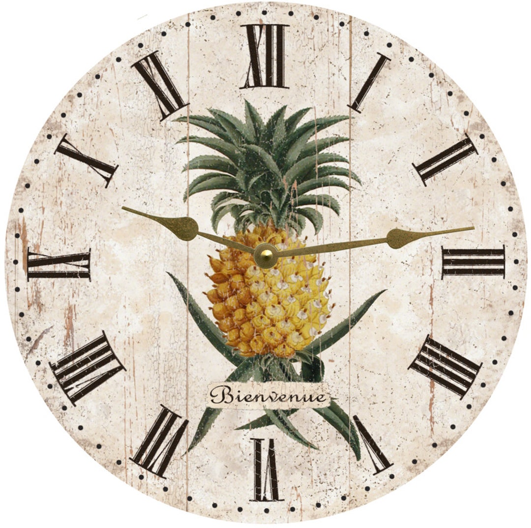 Vintage Pineapple Clock- Handcrafted French Welcome Clock - Etsy