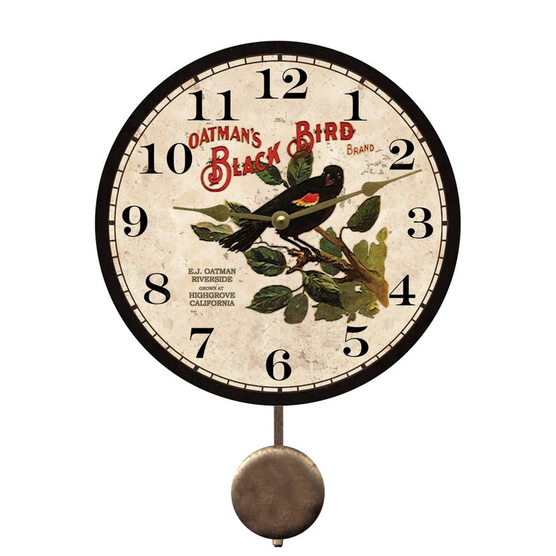 Black Bird Clock Kitchen Clock - Etsy