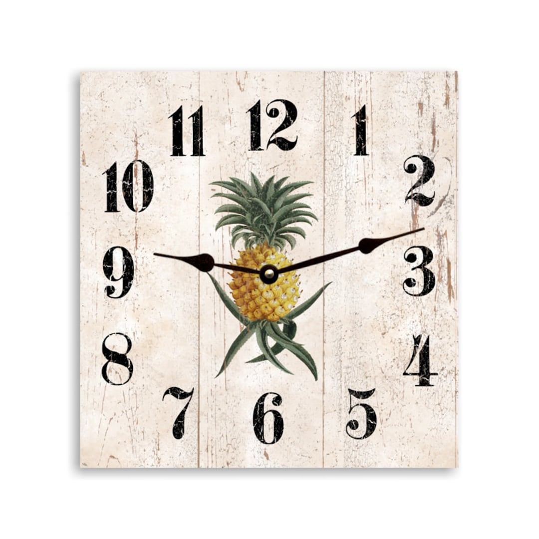 Pineapple Clock- Square Pineapple Clock - Etsy