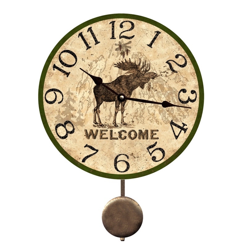 Lodge Clock Welcome Moose Lodge Clock - Etsy