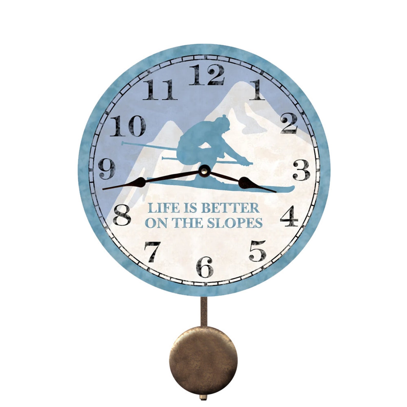 Ski Clock Life is Better on the Slopes Ski Clock | Etsy
