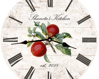 Personalized Kitchen Wall Clock Black Kitchen Clock | Etsy