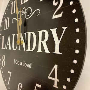 Laundry Room Wall Clock- Black Laundry Room Clock - Etsy