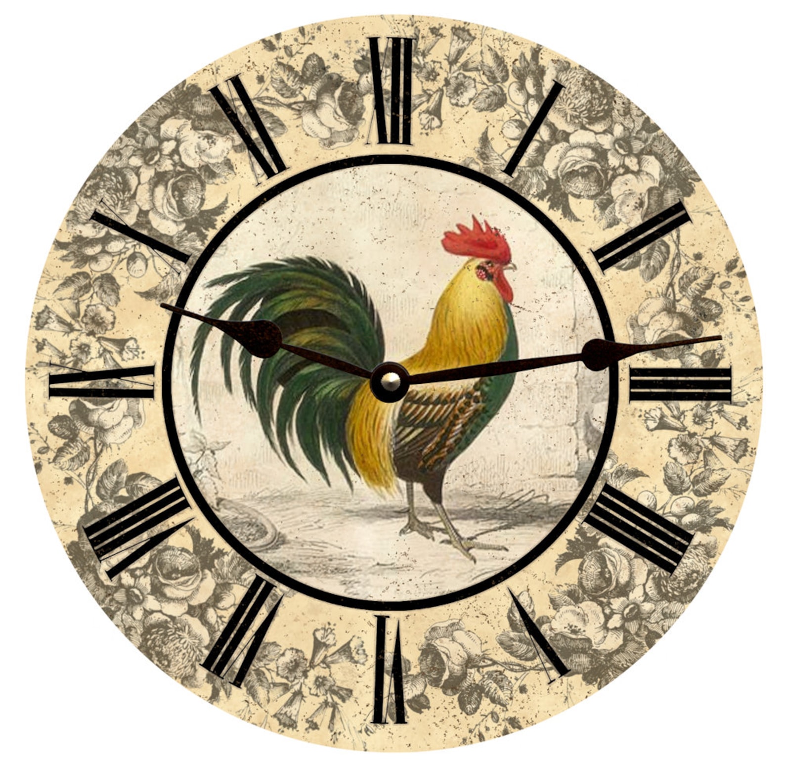 Rooster Clock Rooster Wall Clock - Etsy