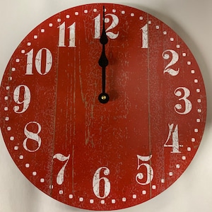 Rustic Red Clock- Barn Red Clock - Etsy