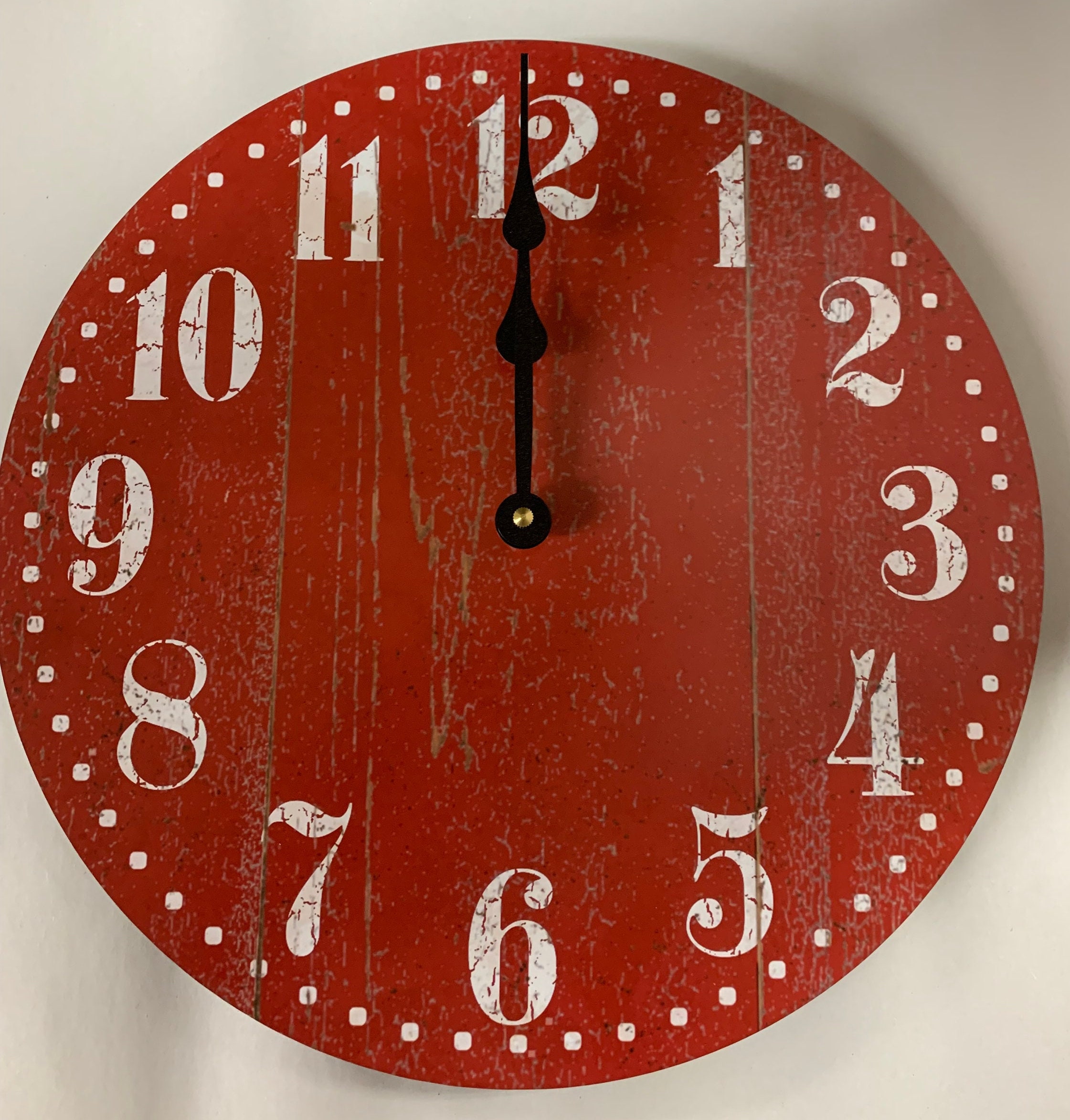 Rustic Red Clock- Barn Red Clock - Etsy