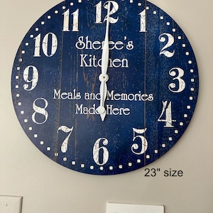 Personalized Blue Clock- Rustic Blue Clock - Etsy