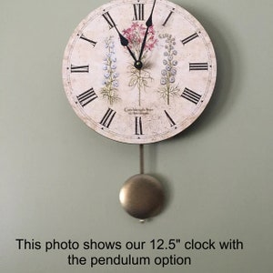 Three Flower Wall Clock- Wildflower Clock - Etsy