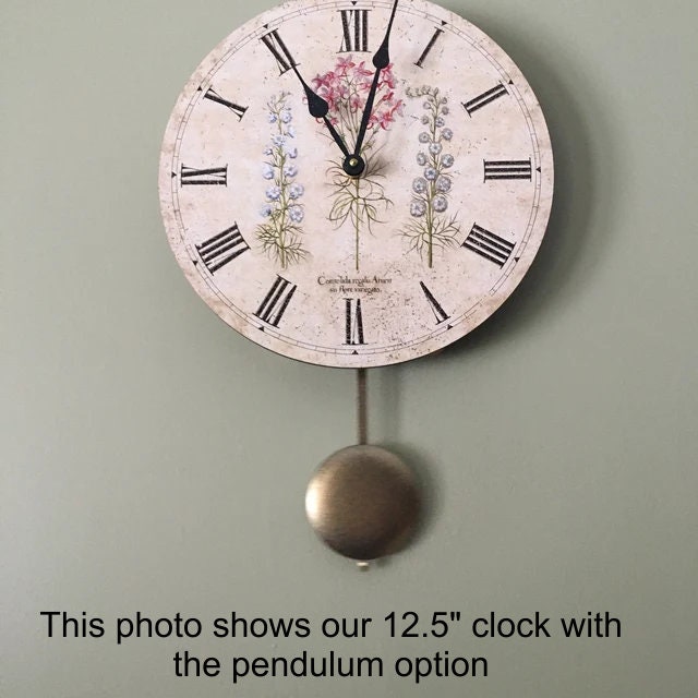 Three Flower Wall Clock Wildflower Clock - Etsy Canada