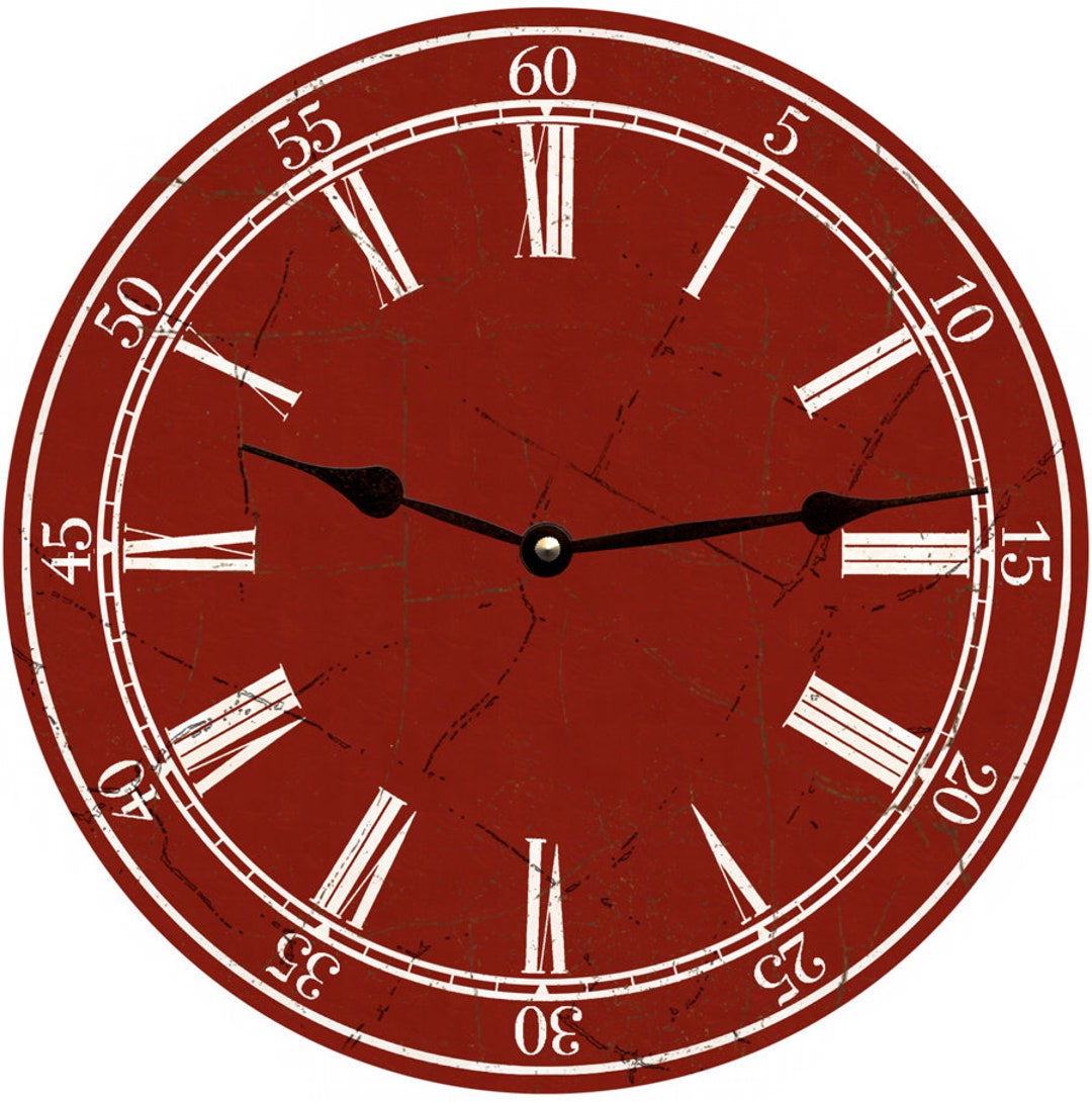 Classic Red Clock - Etsy