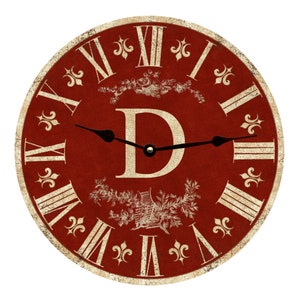 Red Monogram Clock- Personalized Red Clock- Monogram Clock - Etsy