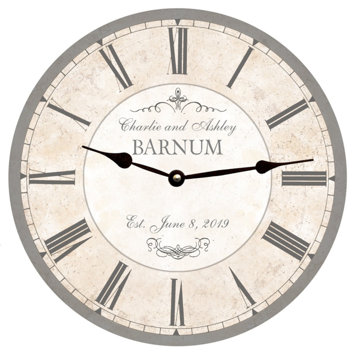 Wedding Clock Grey Wedding Clock Modern Wedding Clock - Etsy