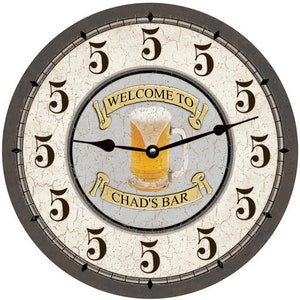 Beer Thirty Clock- Personalized Bar Clock- Five O'clock Somewhere ...