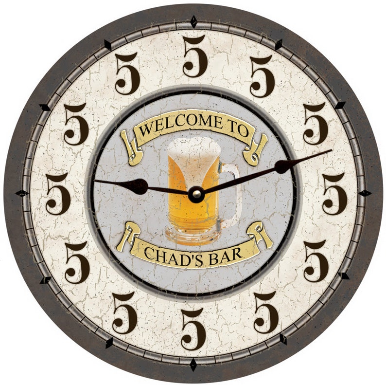 Beer Thirty Clock Personalized Bar Clock Five O'clock | Etsy