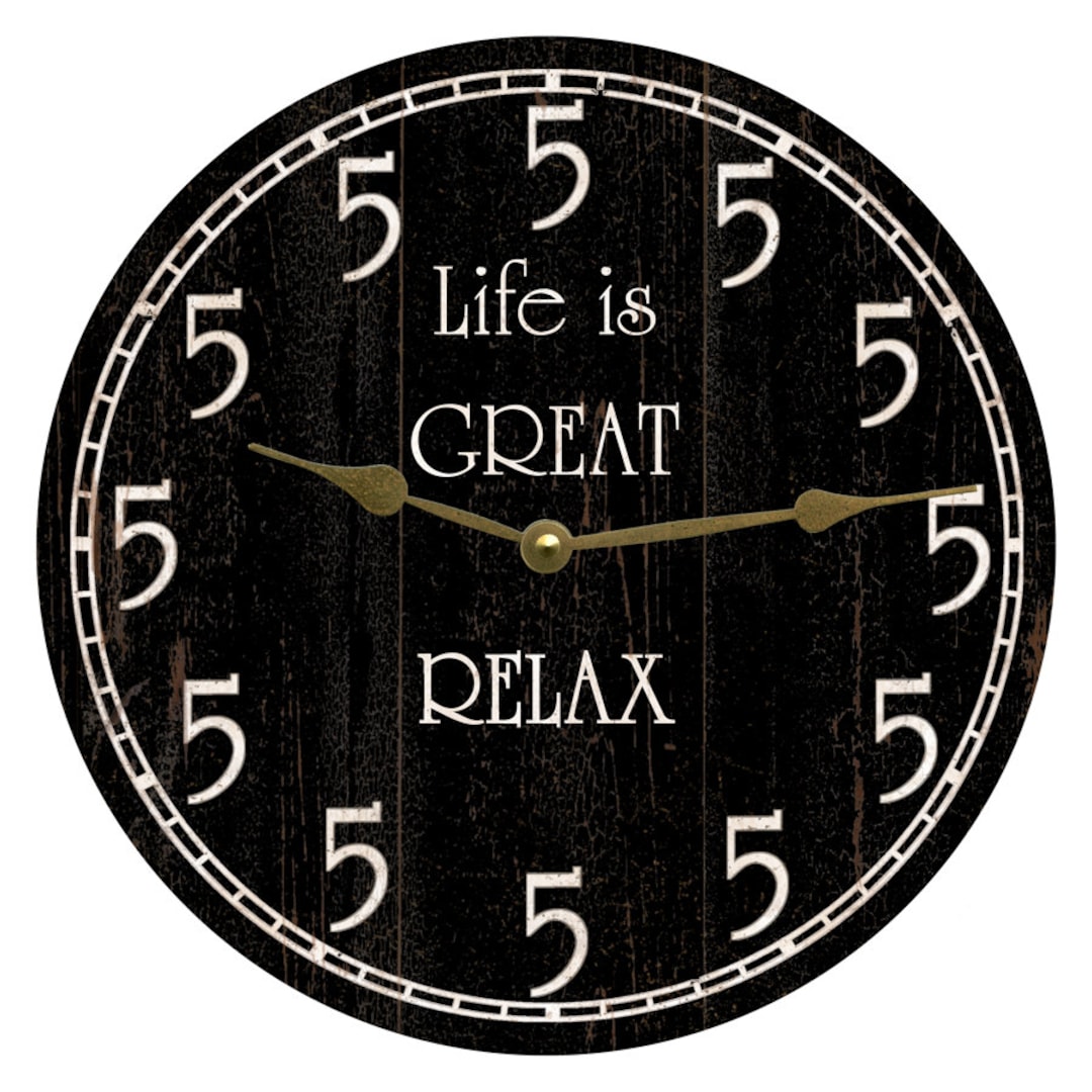 Personalized 5 O Clock- Black Clock - Etsy
