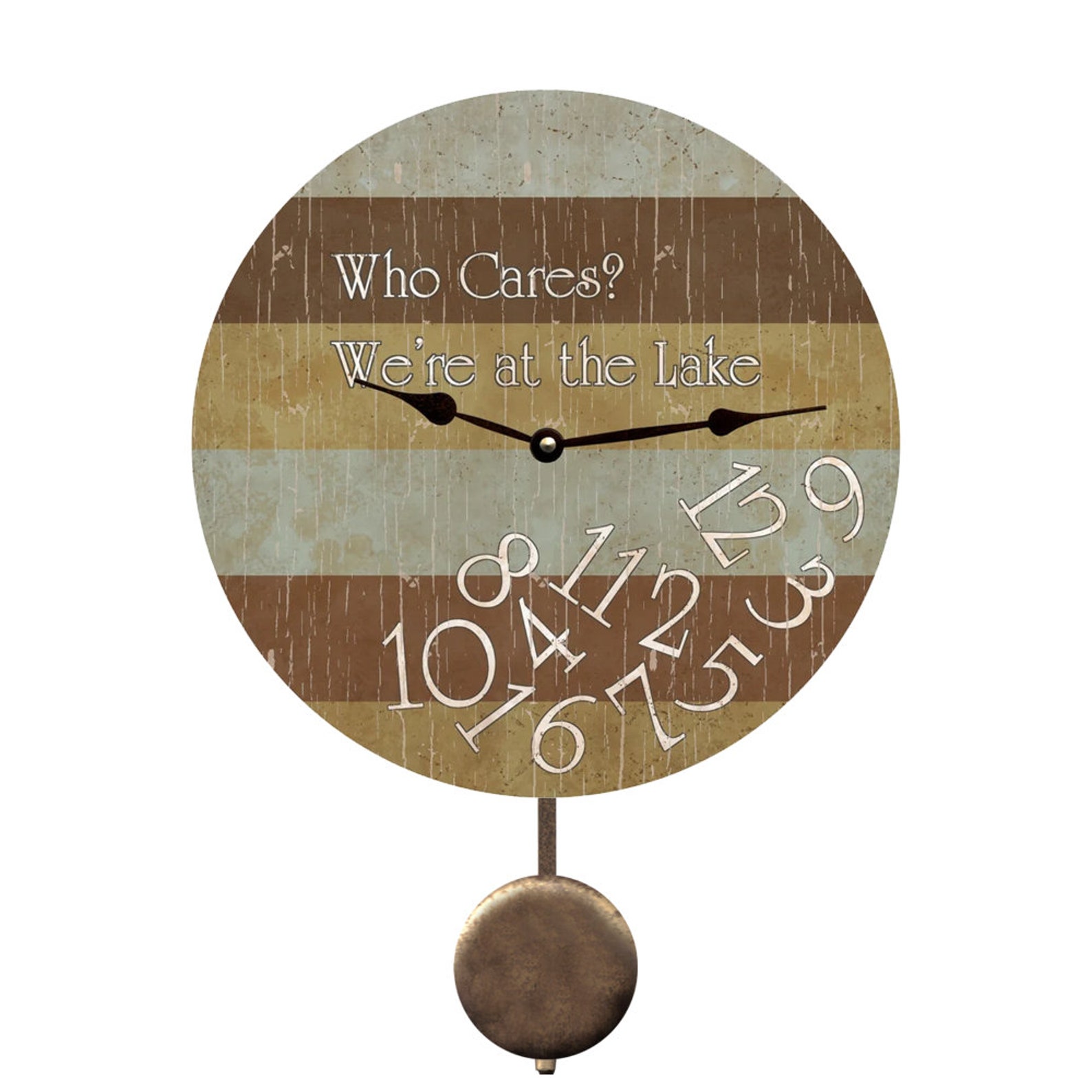 Personalized Who Cares Lake Clock - Etsy