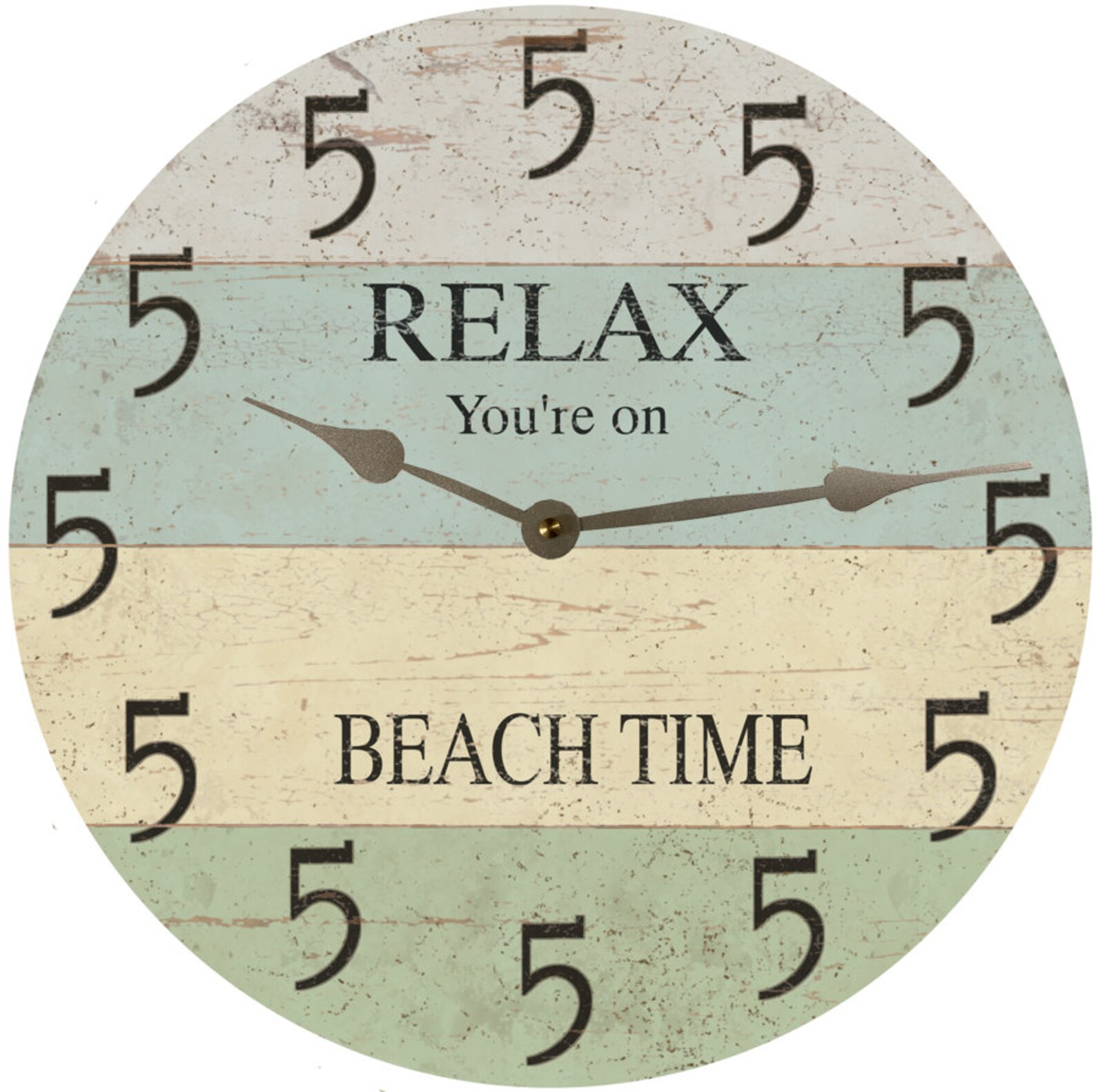 Five O'clock Coastal Clock - Etsy