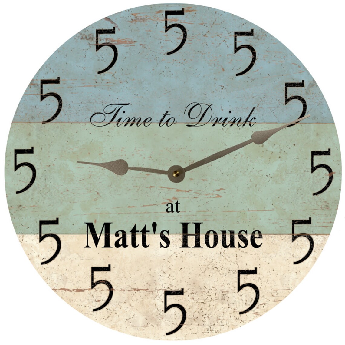 5 O Clock Personalized Beach Clock - Etsy
