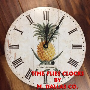 Vintage Pineapple Clock- Handcrafted French Welcome Clock - Etsy