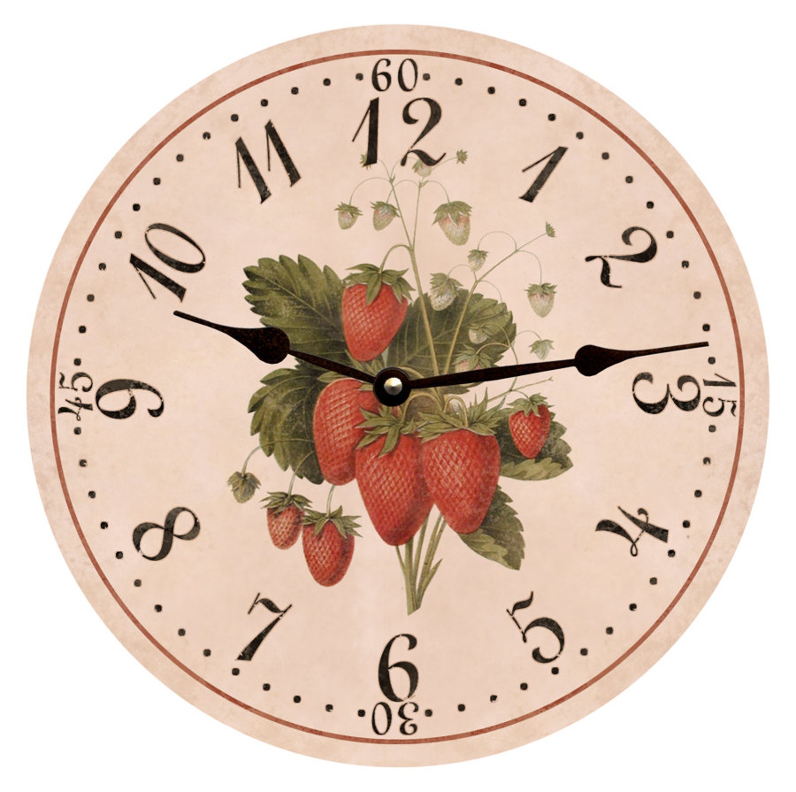 Pink Strawberry Clock Strawberry Wall Clock Blush Pink Clock - Etsy