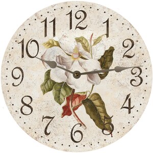Rustic Flower Clock- Magnolia Flower Clock- Magnolia Clock - Etsy