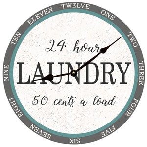 Laundry Time Clock – Personalized Wall Art for Laundry Room - Etsy