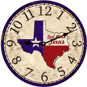 Texas Clock-god Bless Texas - Etsy