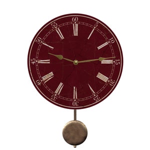 Burgundy Clock - Etsy