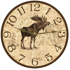 Rustic Moose Clock - Etsy