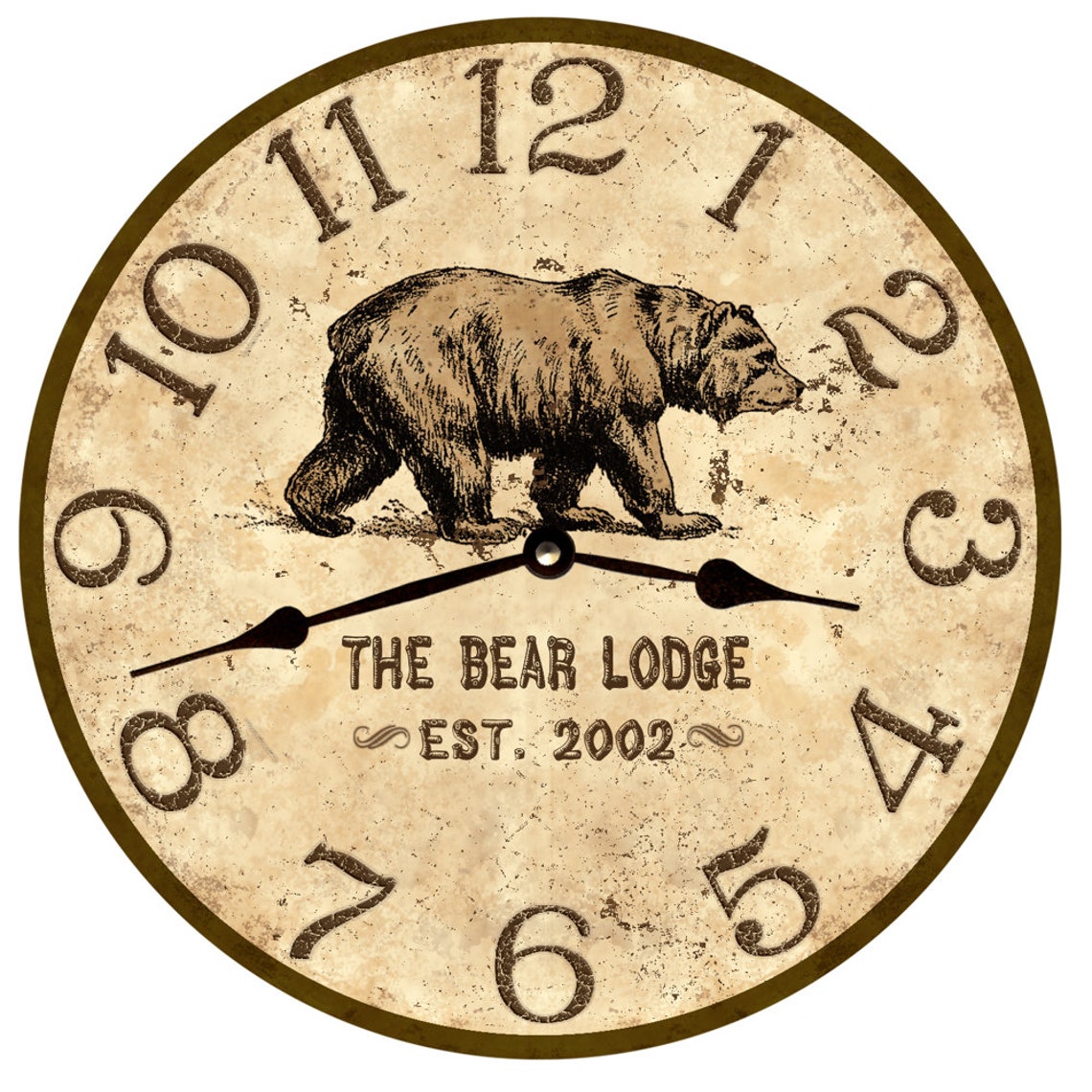 Bear Lodge Clock Personalized Bear Clock | Etsy