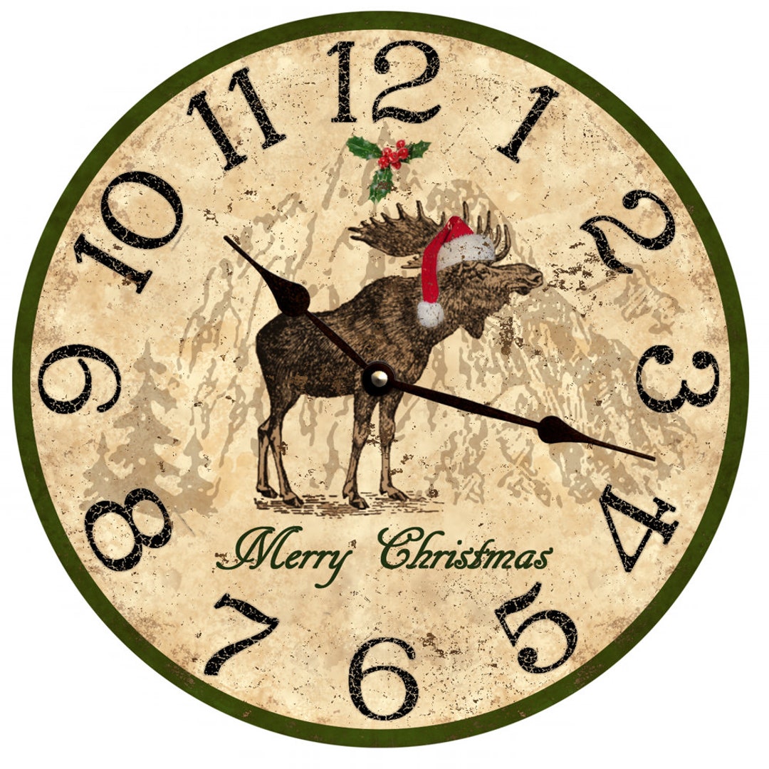 Christmas Clock- Moose Clock - Etsy