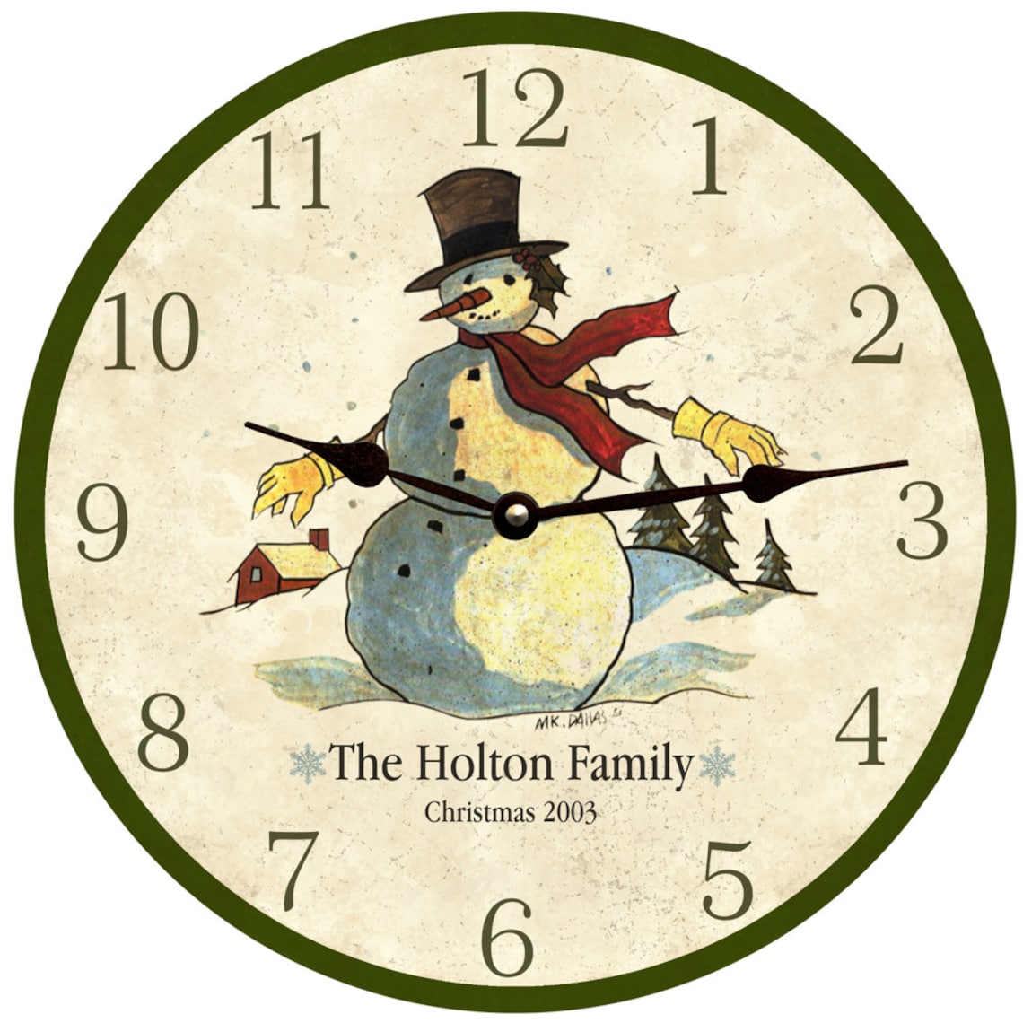 Personalized Snowman Clock Snowman Clock - Etsy