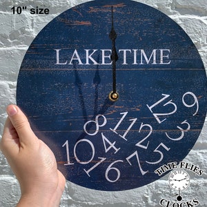 Lake Time Whatever Clock- Lake Time Clock- Navy Blue Clock - Etsy