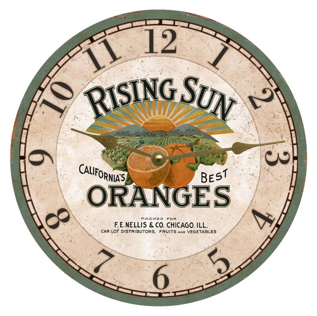 Handcrafted Orange Fruit Clock – Rustic Kitchen Wall Decor - Etsy