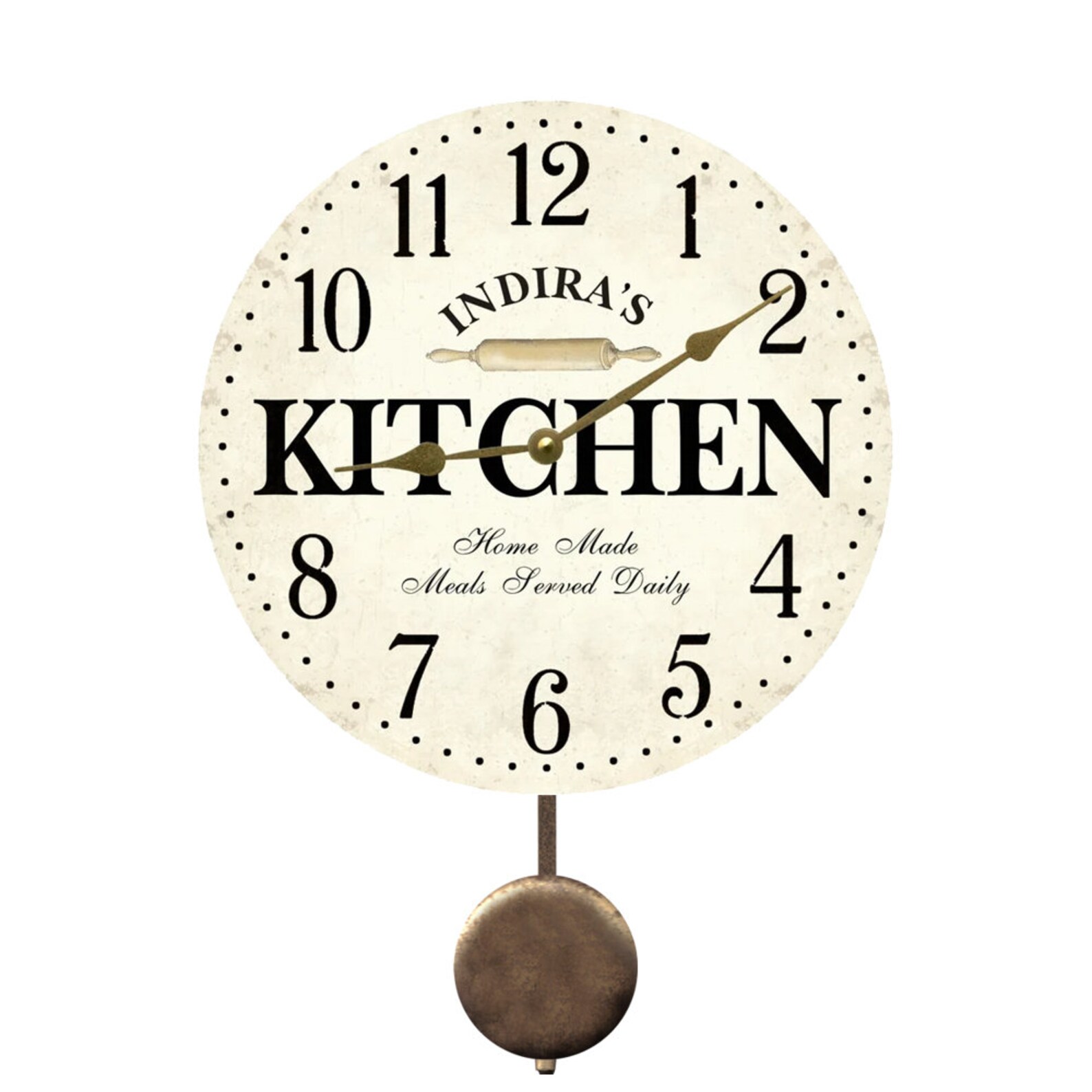 Personalized Kitchen Wall Clock- White Kitchen Clock - Etsy