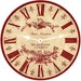 Red French Toile Clock - Etsy