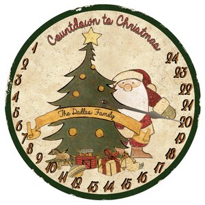 Countdown Christmas Clock- Personalized Clock - Etsy