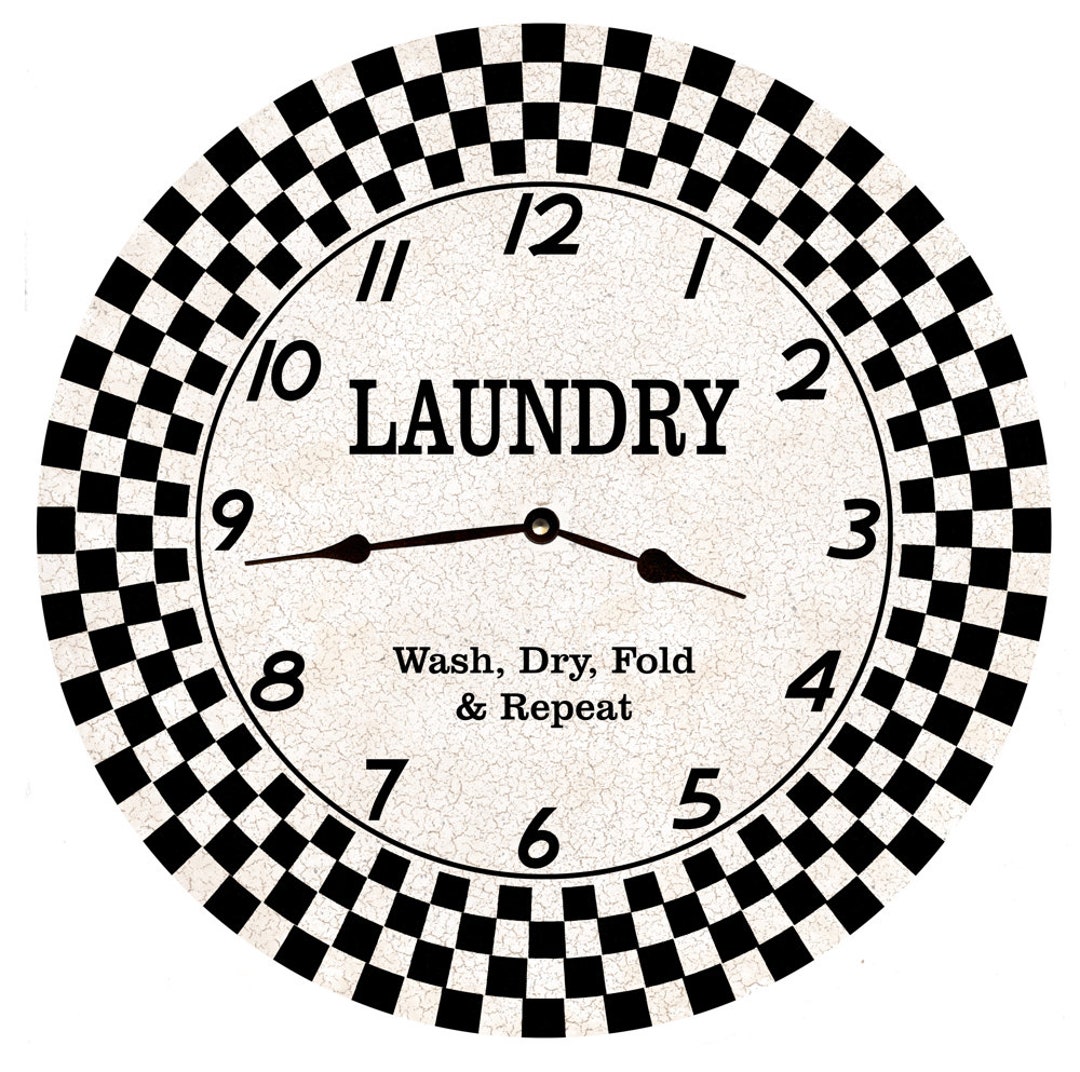 Personalized Laundry Clock- Classic Retro Laundry Clock - Etsy