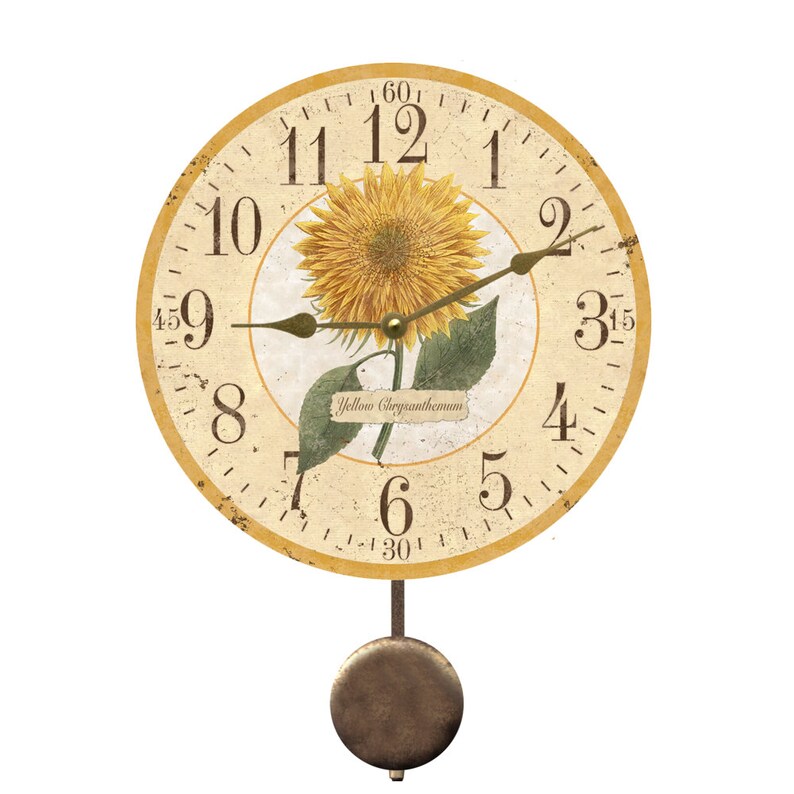 Chrysanthemum Wall Clock Harvest Mum Clock - Etsy
