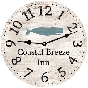 Personalized Whale Clock- Beach Themed Clock - Etsy