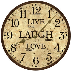 Live Laugh Love Wall Clock - Rustic Brown Clock - Etsy