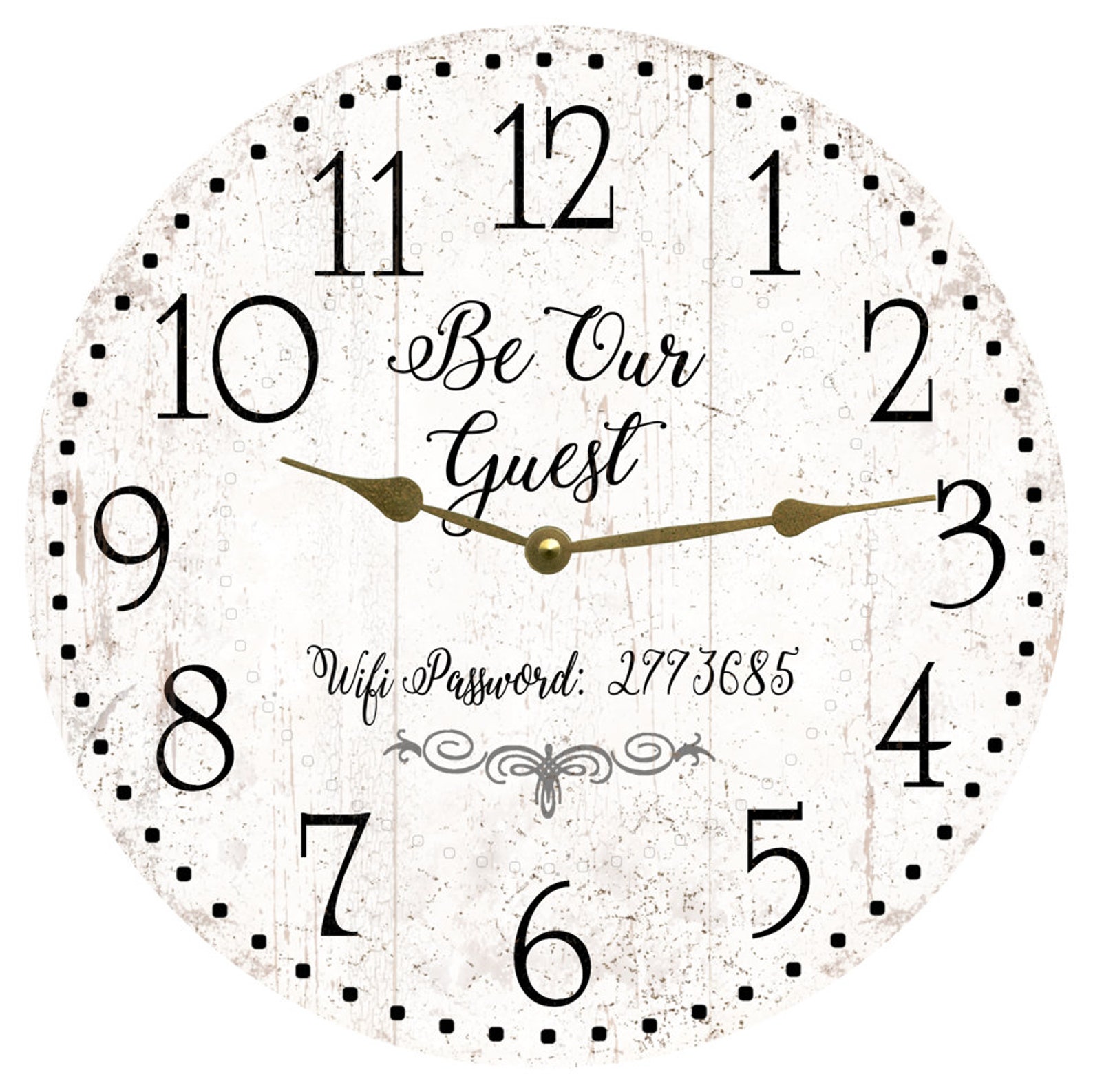 Guest Room Clock Personalized Wifi Password Be Our Guest | Etsy